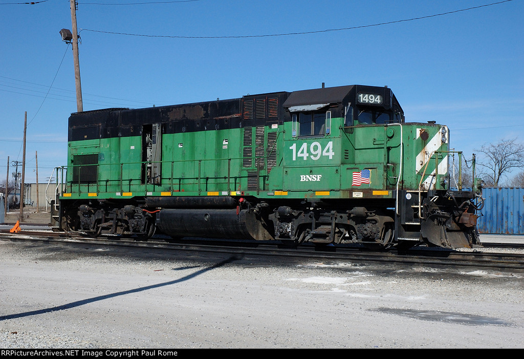 BNSF 1494, EMD GP15-1, ex SLSF, at the BNSF's Eola Yard